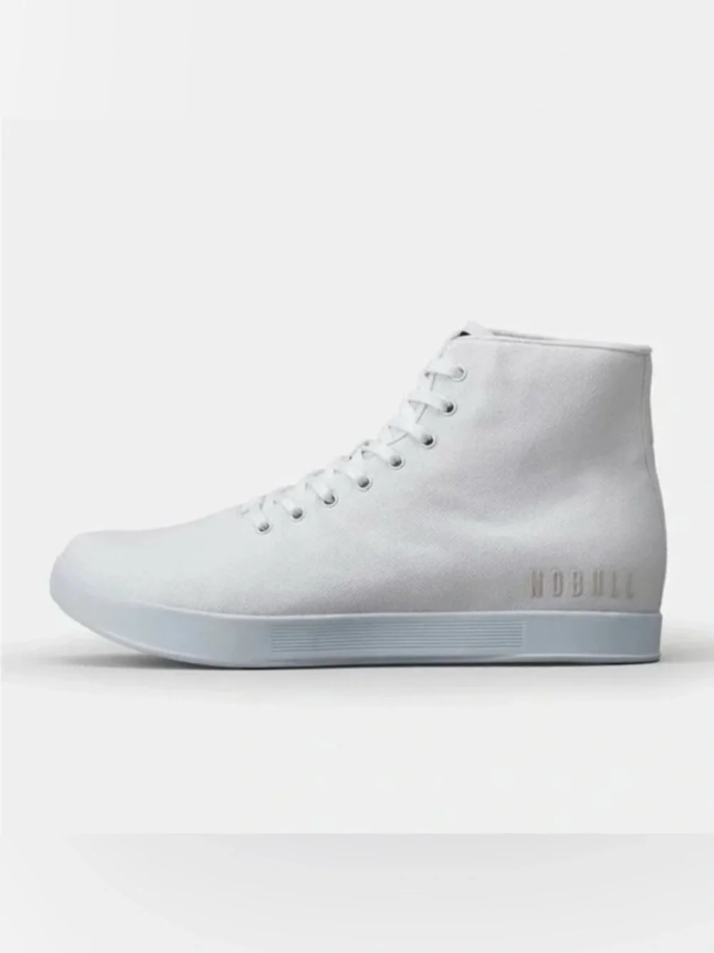 NOBULL | Shoes | Nobull All White Canvas High Top Trainer Crossfit Lace ...